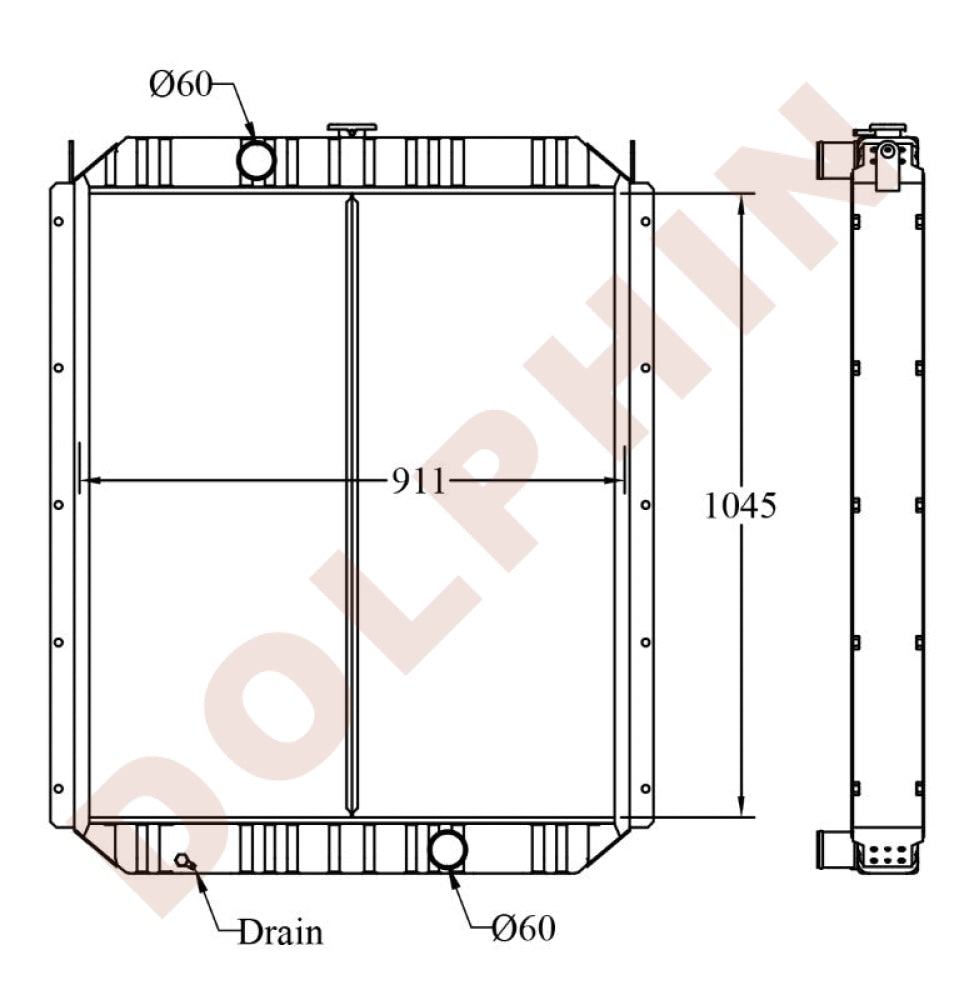 HITACHI Radiator - 1045 x 911 x 76 mm | Dolphin Catalogue