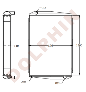 VOLVO Radiator - 1200 x 876 x 140 mm | Dolphin Catalogue
