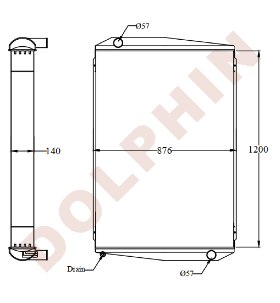 VOLVO Radiator - 1200 x 876 x 140 mm | Dolphin Catalogue