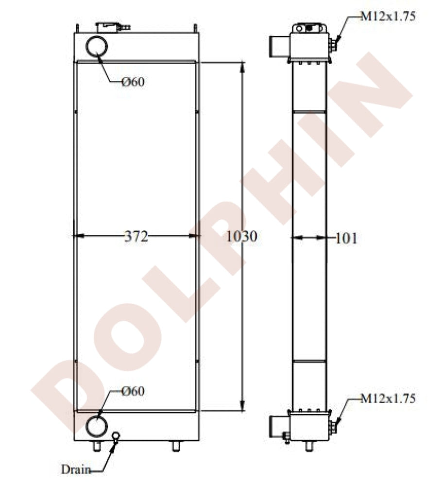 HITACHI Radiator - 1030 x 372 x 101 mm | Dolphin Catalogue