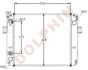 HYSTER Radiator - Dimpled fin, HYSTER / YALE. H45-65 XM - 476 x 448 x ...