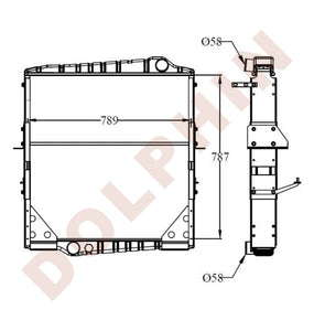 VOLVO Radiator - FL10, FL12, BE474 787 x 789 x 61 mm | Dolphin Catalogue