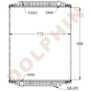 IVECO Radiator - 1999 900 x 772 x 48 mm | Dolphin Catalogue