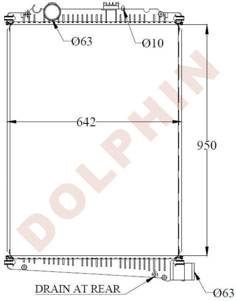 DAF Radiator - CF85 (1998-) 950 x 642 x 48 mm | Dolphin Catalogue