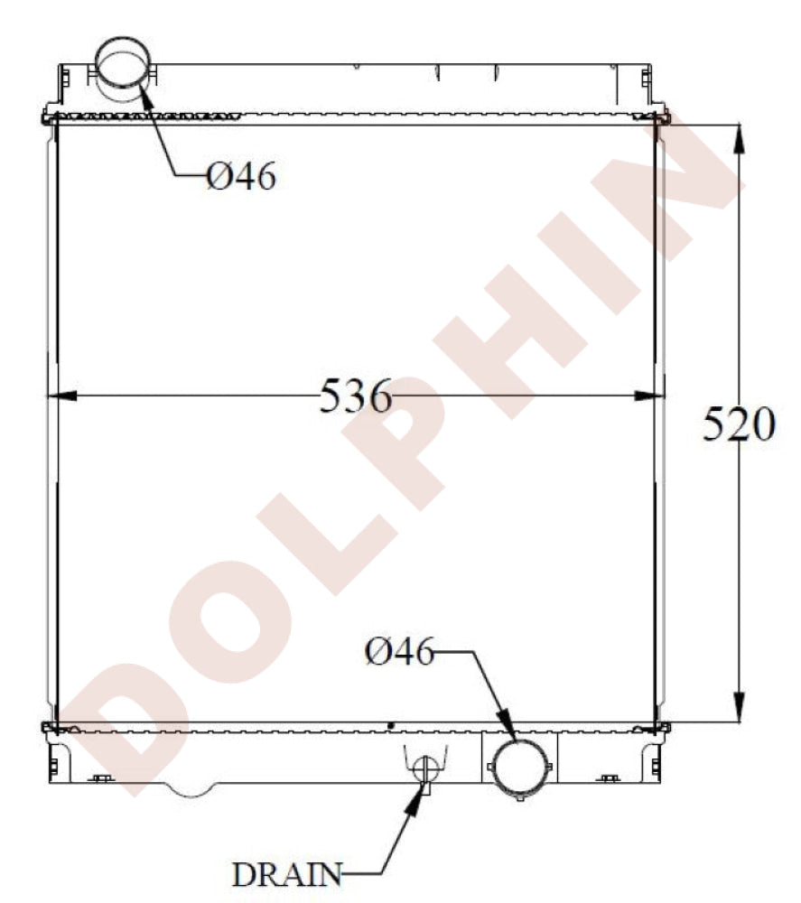 MITSUBISHI Radiator - CANTER DIESEL 520 x 536 x 48 mm | Dolphin Catalogue