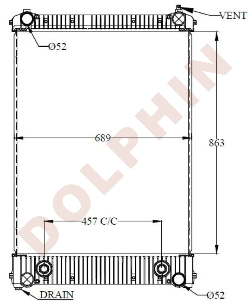 FREIGHTLINER Radiator - M2, FL106, STERLING ACTERRA 863 x 689 x 48 mm ...