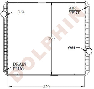INTERNATIOANAL Radiator - 9800 COE SERIES 820 x 790 x 54 mm | Dolphin Catalogue