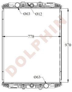 DAF Radiator - F 95.360 Ati,310,330,350,360,380,400,430 - 970 x 778 x ...