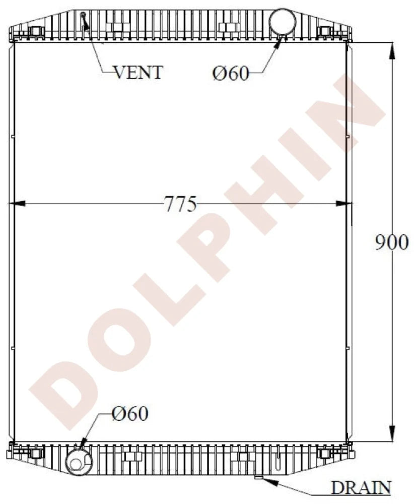 DAF Radiator - 1998 - 1000 x 636 x 48 mm | Dolphin Catalogue