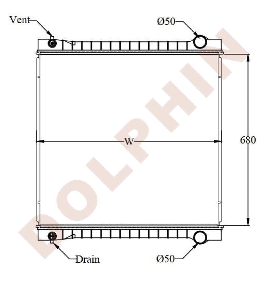 FORD Radiator - B500, B600, B700, B800, F600, F700, F800, F900 680 x 7 ...