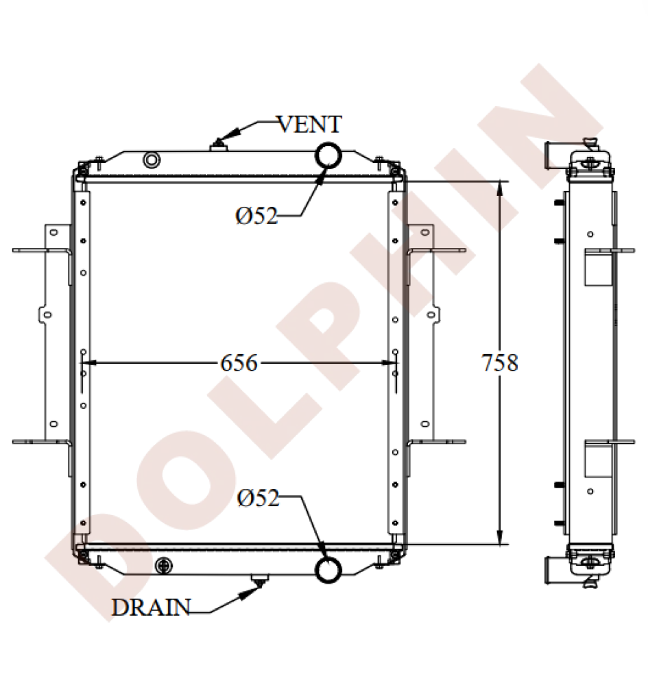 FREIGHTLINER Radiator - D3FE, A3FE 758 x 656 x 54 mm | Dolphin Catalogue