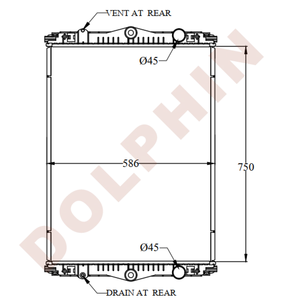 KENWORTH Radiator - T210 - 750 x 586 x 54 mm | Dolphin Catalogue