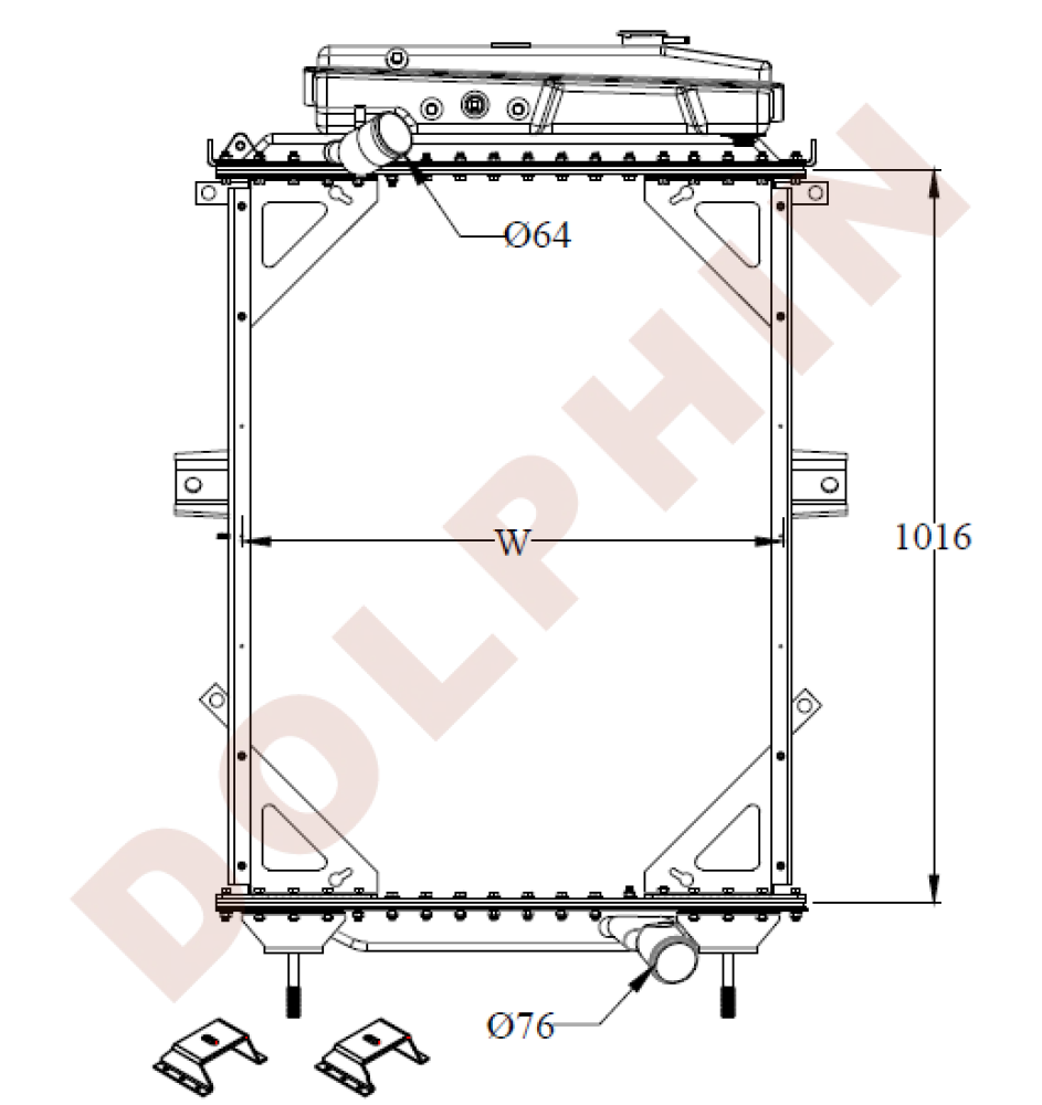 KENWORTH Radiator - T300/T400/T600A/T800, T2000, W900 1016 x 730 x 76 ...