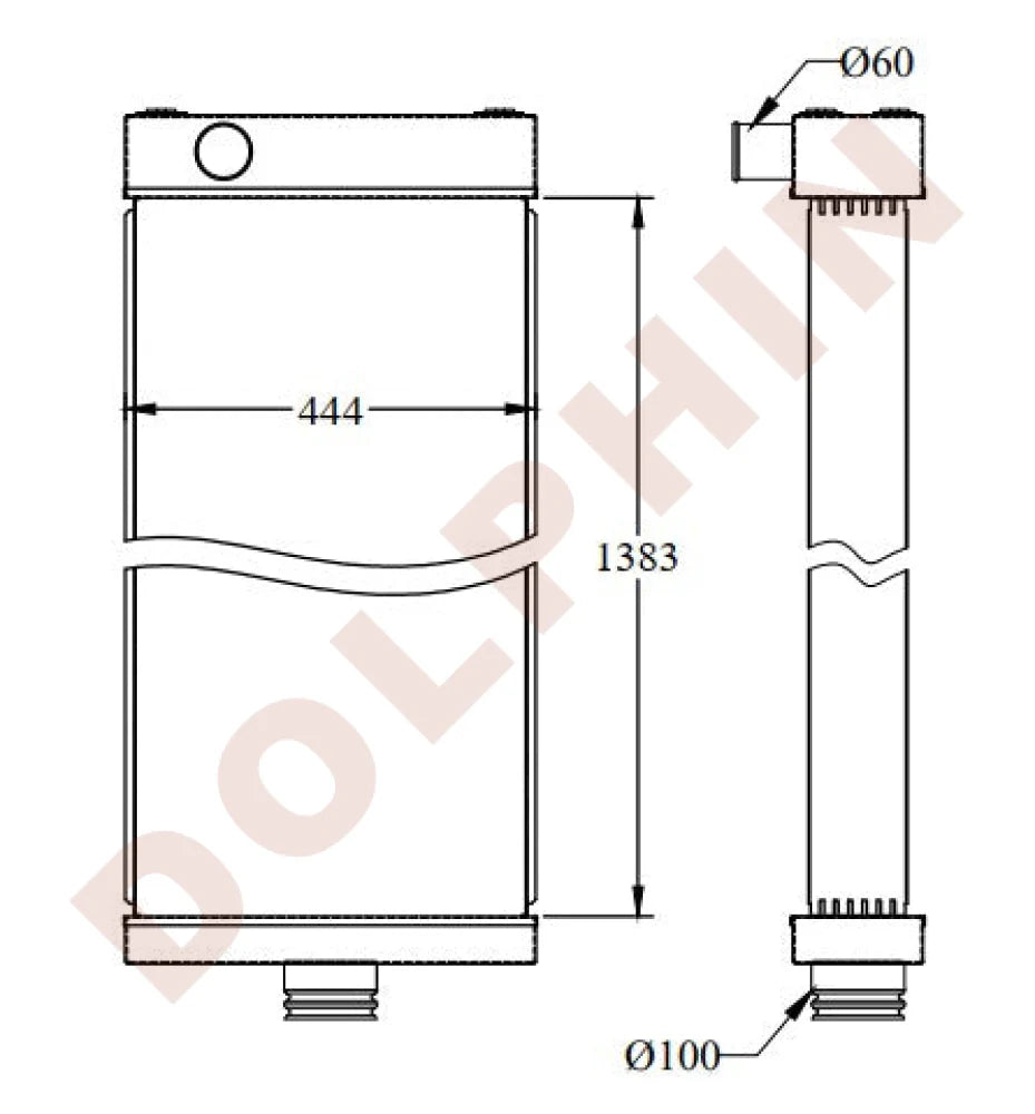 KOMATSU Radiator - 1383 x 445 x 123 mm | Dolphin Catalogue