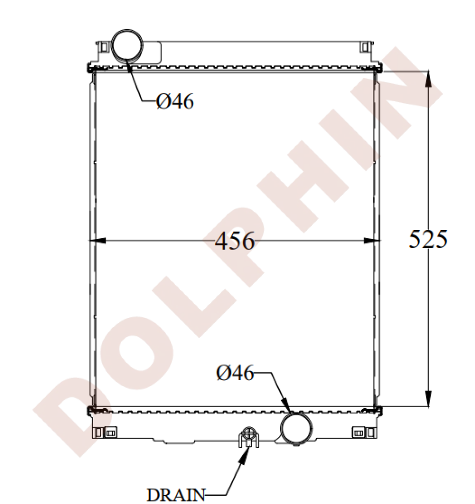 MITSUBISHI Radiator - FUSO CANTER BKG-FE7/BSD 525 x 456 x 48 mm ...