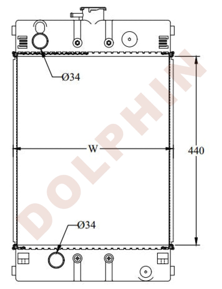PERKINS Radiator - TPN441 , 403A-11 , 403D-11 , 403F-11 - 440 x 359 x ...